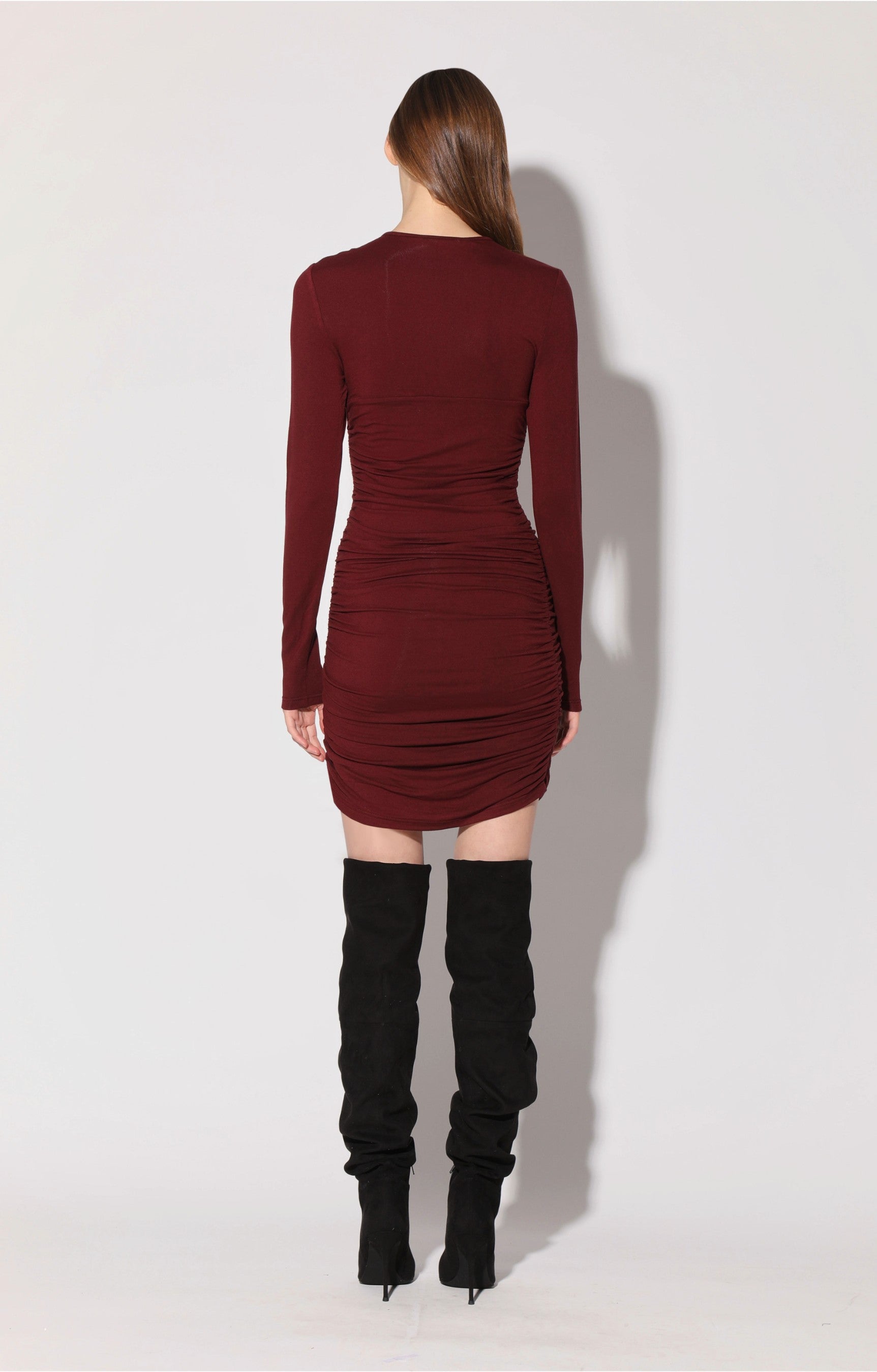Calista Dress, Burgundy