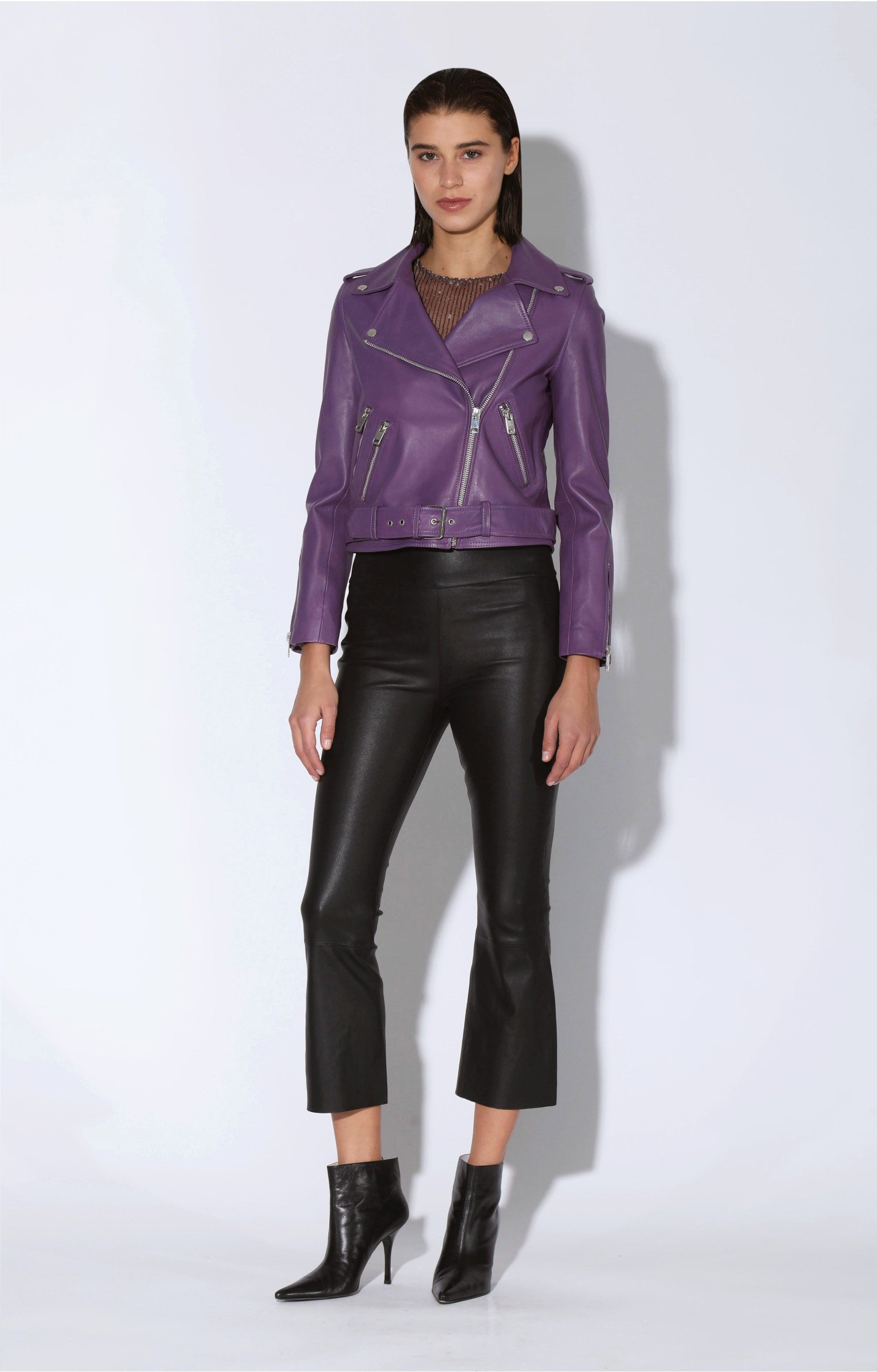 Allison Jacket, Amethyst - Leather
