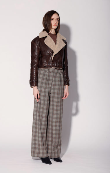 Hannah Jacket, Brown/Beige - Leather